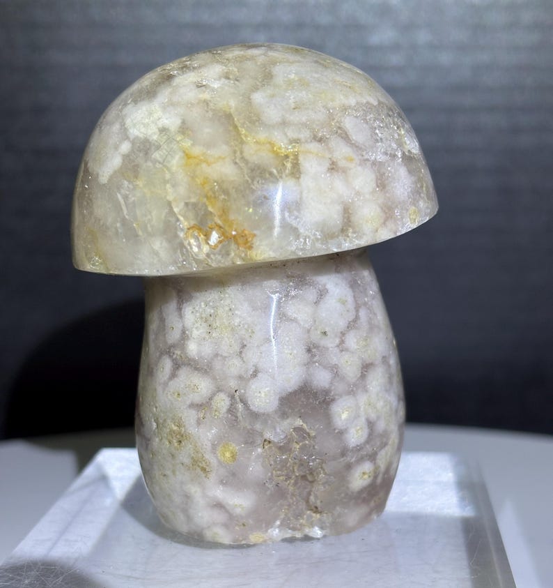 Flower Agate Mushroom Carving - Natural Crystal - Etsy