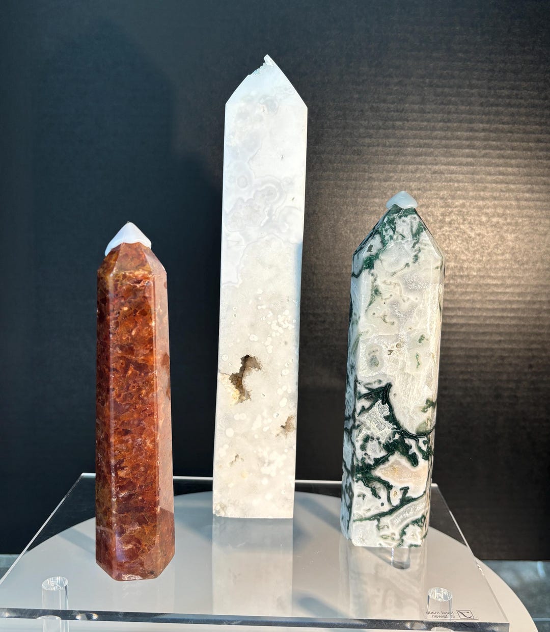 Christmas Crystal Tower Bundle Strawberry Quartz White Chalcedony Moss ...