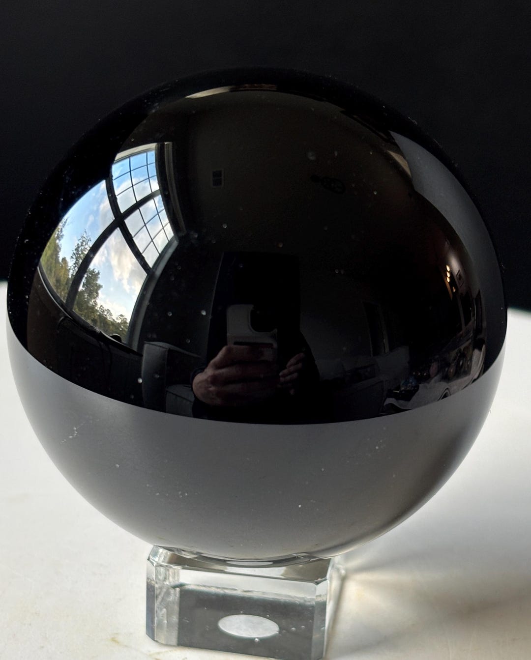 Black Obsidian Crystal Sphere: Hand Carved Crystal - Home Decor - Etsy