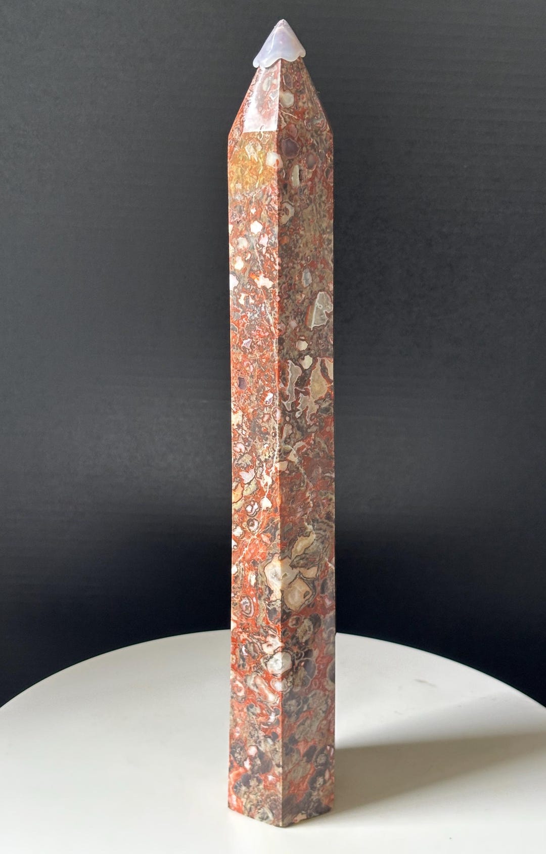 Indonesian Money Agate Crystal Tower - XL Natural and Hand Carved ...