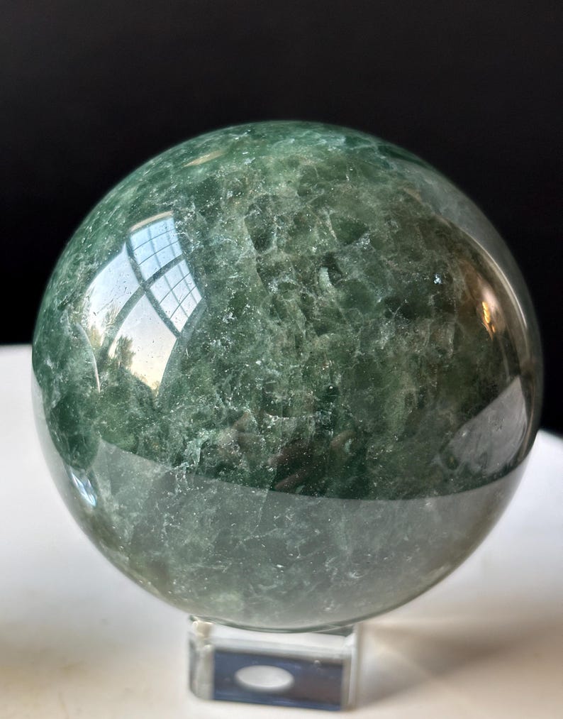 Green Strawberry Quartz Crystal Sphere: Home Decor, Healing Stone - Etsy