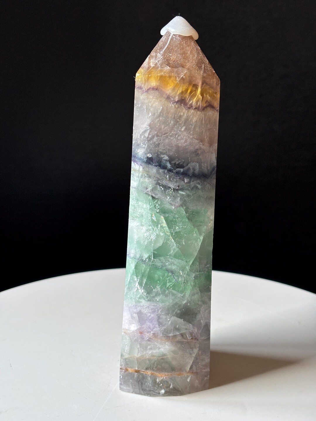 Rainbow Fluorite Tower: UV Reactive Obelisk, Rainbow Crystal - Home ...