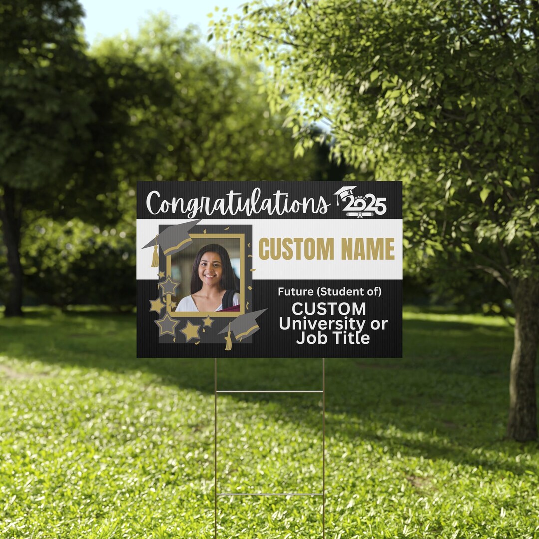 Custom Yard Sign for Graduation Class of 2025, Personalized High School ...