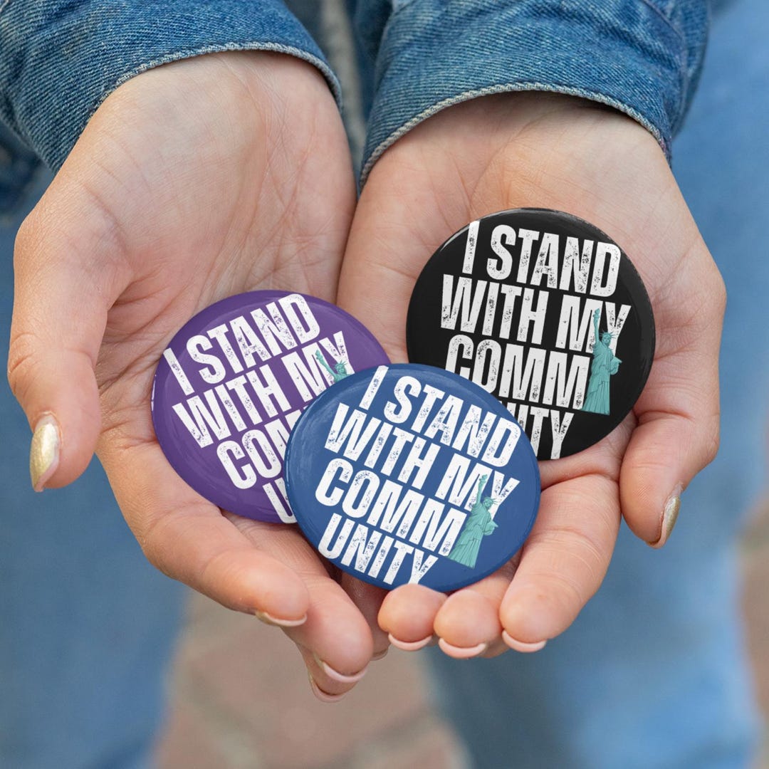 Immigrant Support Ally Pin Button for Immigration Rights Activist Badge ...
