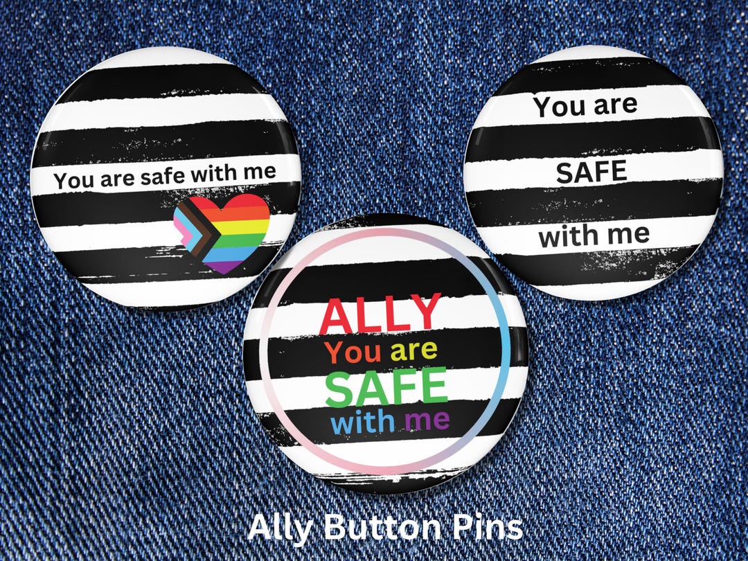 Ally Buttons, LGBTQ Ally, BIPOC Ally, Transgender Ally, Immigrant Ally ...