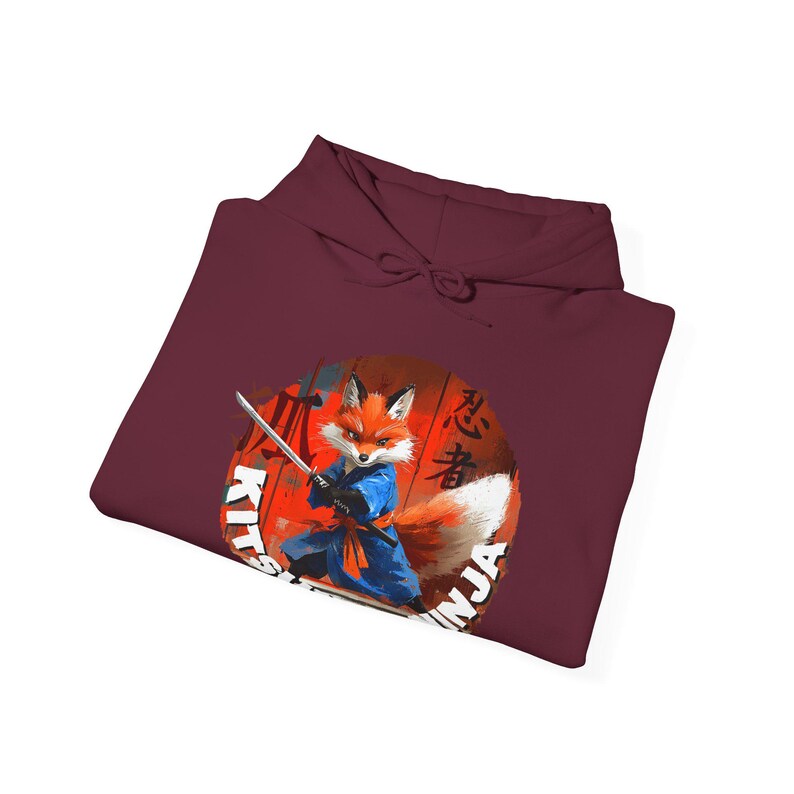 Kitsune Ninja Hoodie - Japanese Mythology Sweatshirt - Fox Warrior ...