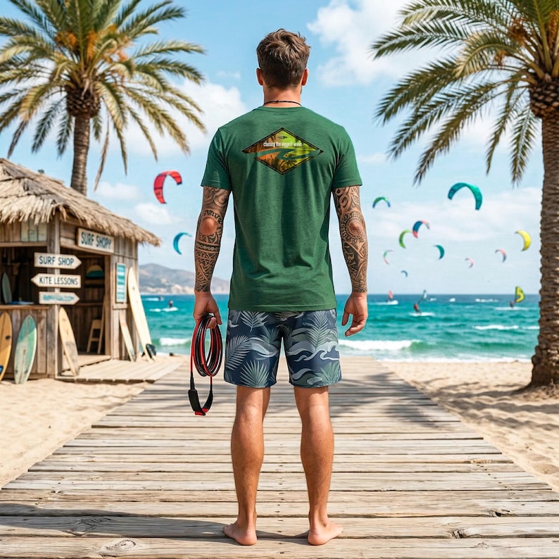 Chasing the Biggest Wave Back Design T-shirt | Iconic Surf Spots Tee ...