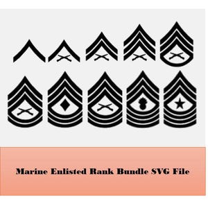 Marine Enlisted Rank SVG Files - Etsy