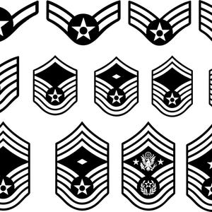 Air Force Enlisted Rank SVG PDF PNG | Military Files | Digital Files ...