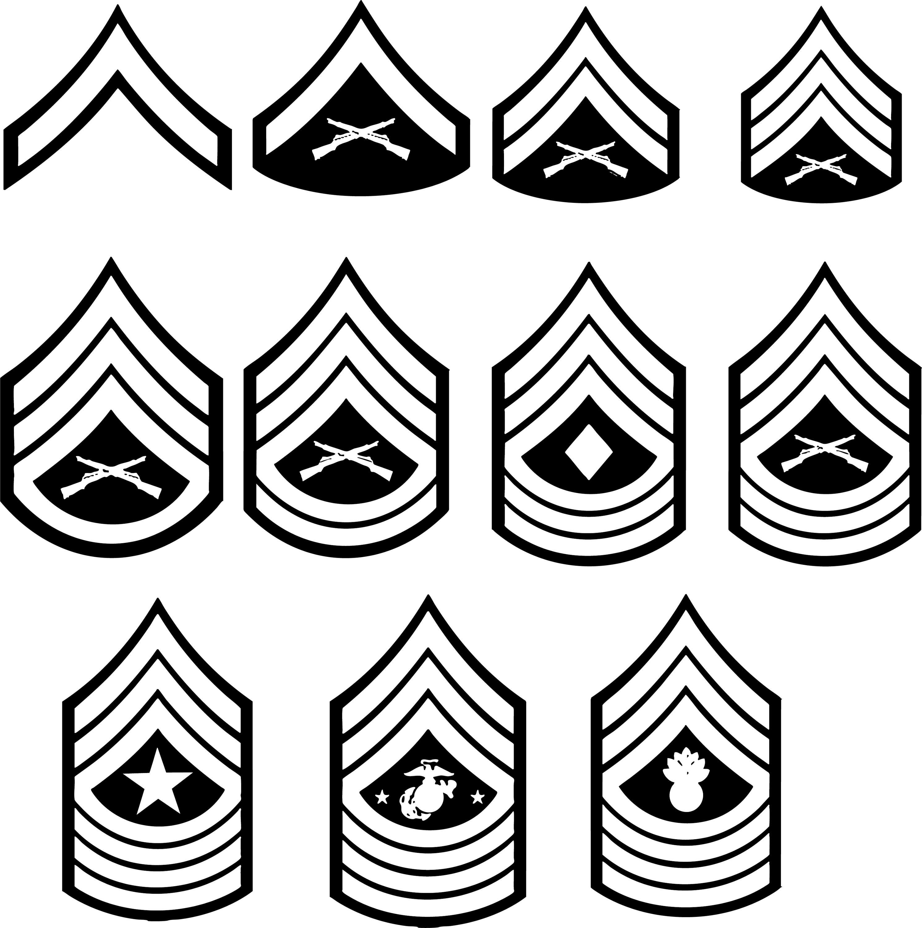 Marine Enlisted Rank SVG PDF PNG | Military Files | Digital Files ...