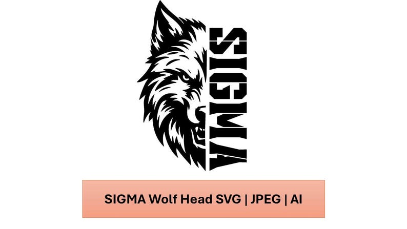 Sigma Wolf Head SVG: Tribal Logo Clipart - Cricut & Laser Cut (digital ...