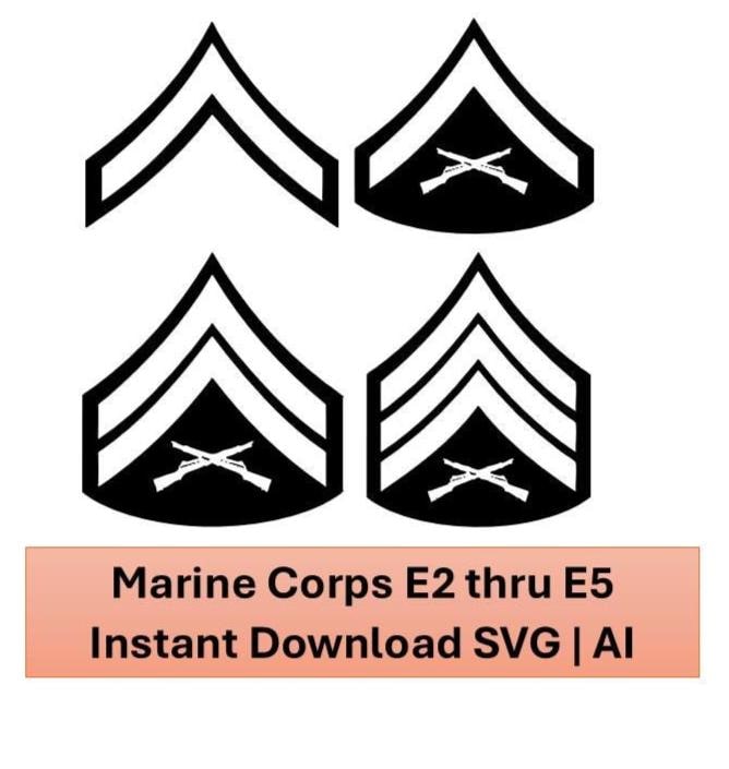 Marine Enlisted Rank SVG: USMC E2-E5 Military Files (digital Files) - Etsy