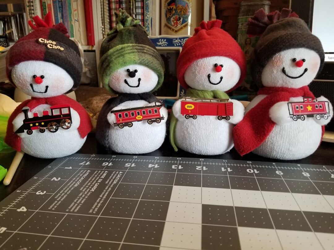 Train Themed Snowmen Sock People Custom - Etsy