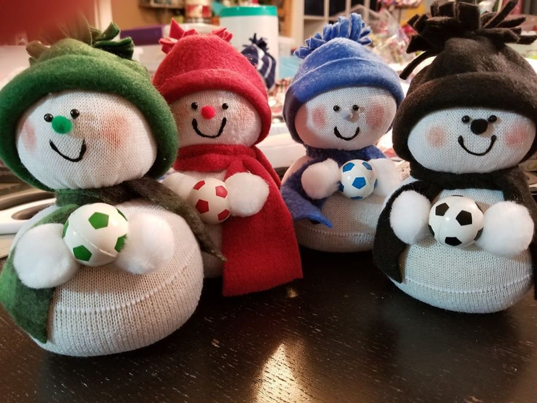 Soccer Themed Snowmen Sock People Custom - Etsy