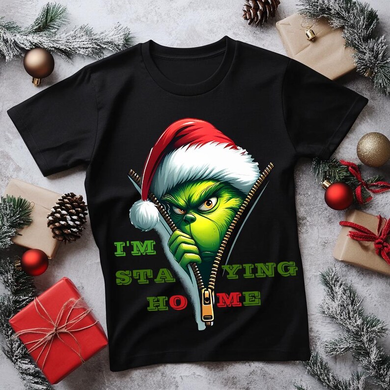 Grinch I'm Staying Home Digital Download Funny Christmas Quote Art ...