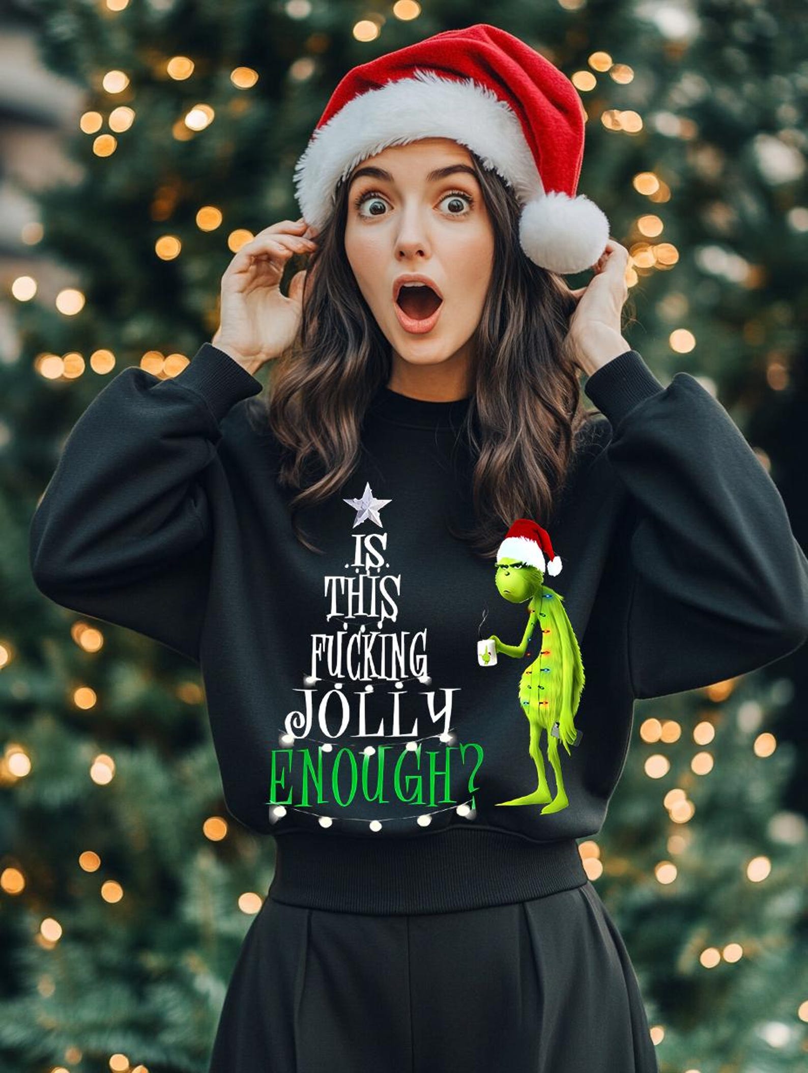 Grinch Christmas Clip Art - "is This Jolly Enough" Digital Download ...