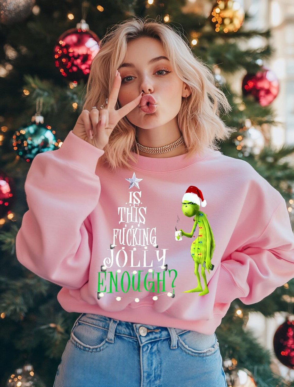 Grinch Christmas Clip Art - "is This Jolly Enough" Digital Download ...