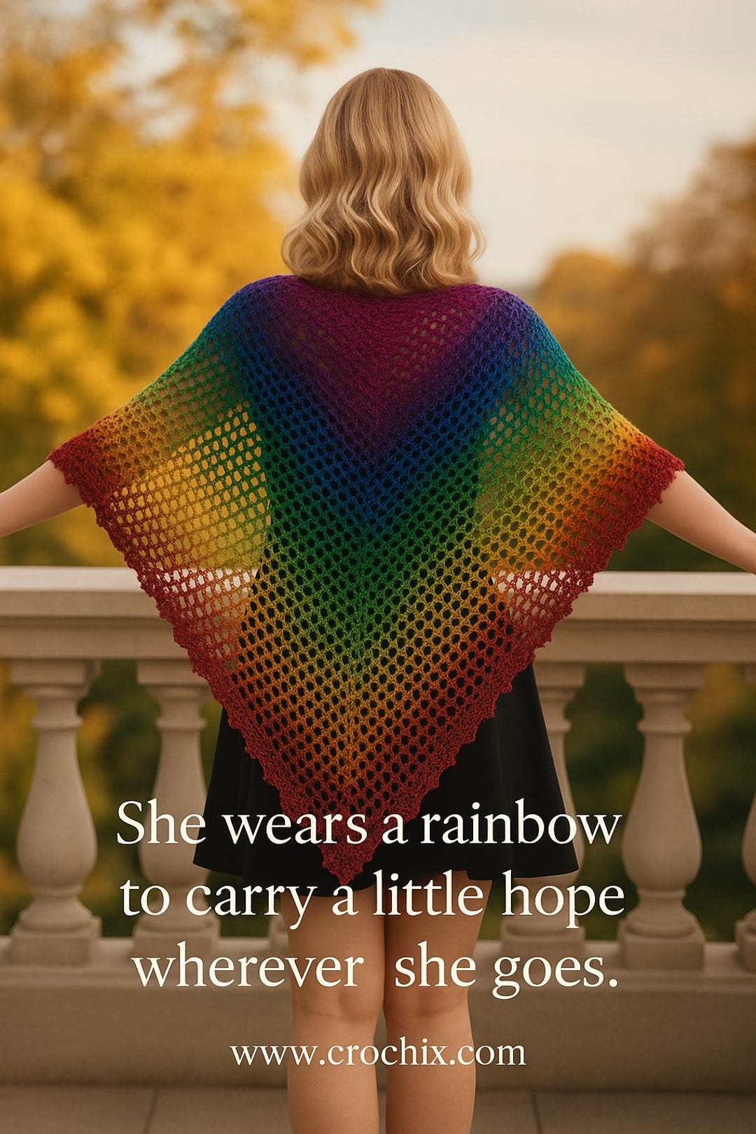Rini the Rainbow Shawl Crochet Pattern PDF – Translated in English ...