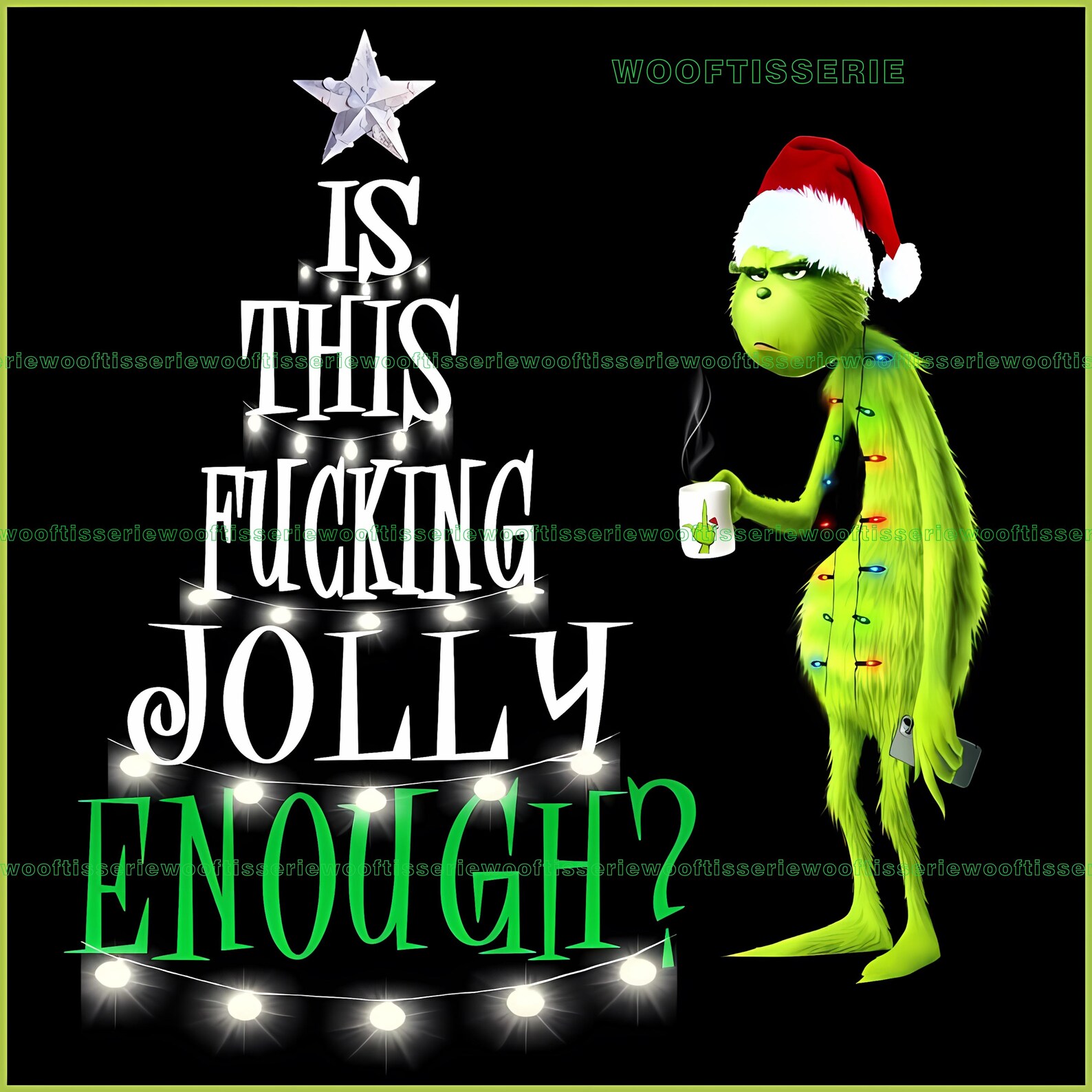 Grinch Christmas Clip Art - "is This Jolly Enough" Digital Download ...