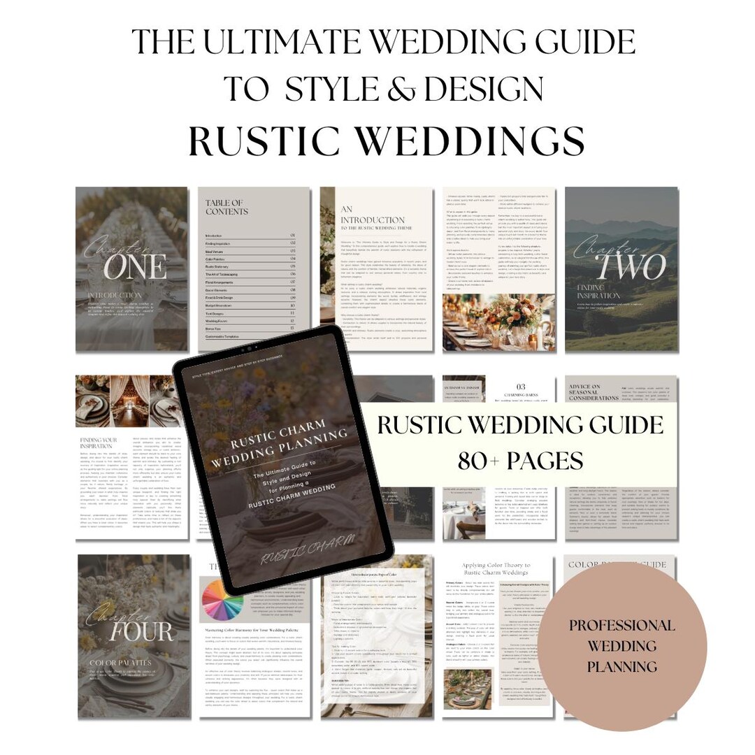 The Ultimate Rustic Wedding Day Handbook, Detailed Wedding Design Guide ...
