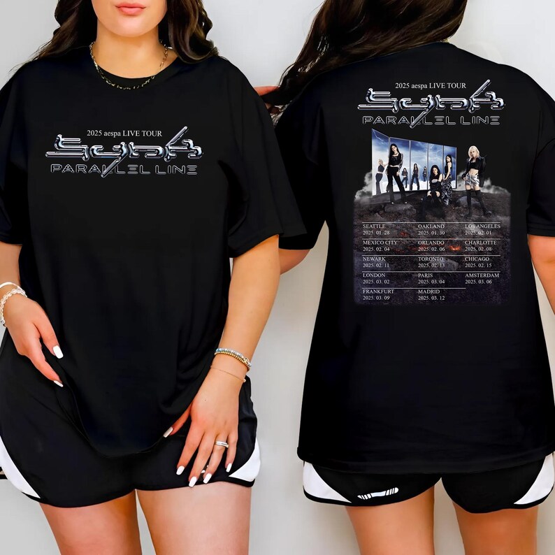 AESPA Synk Parallel Line Tour in America Shirt, Giselle Aespa Shirt ...