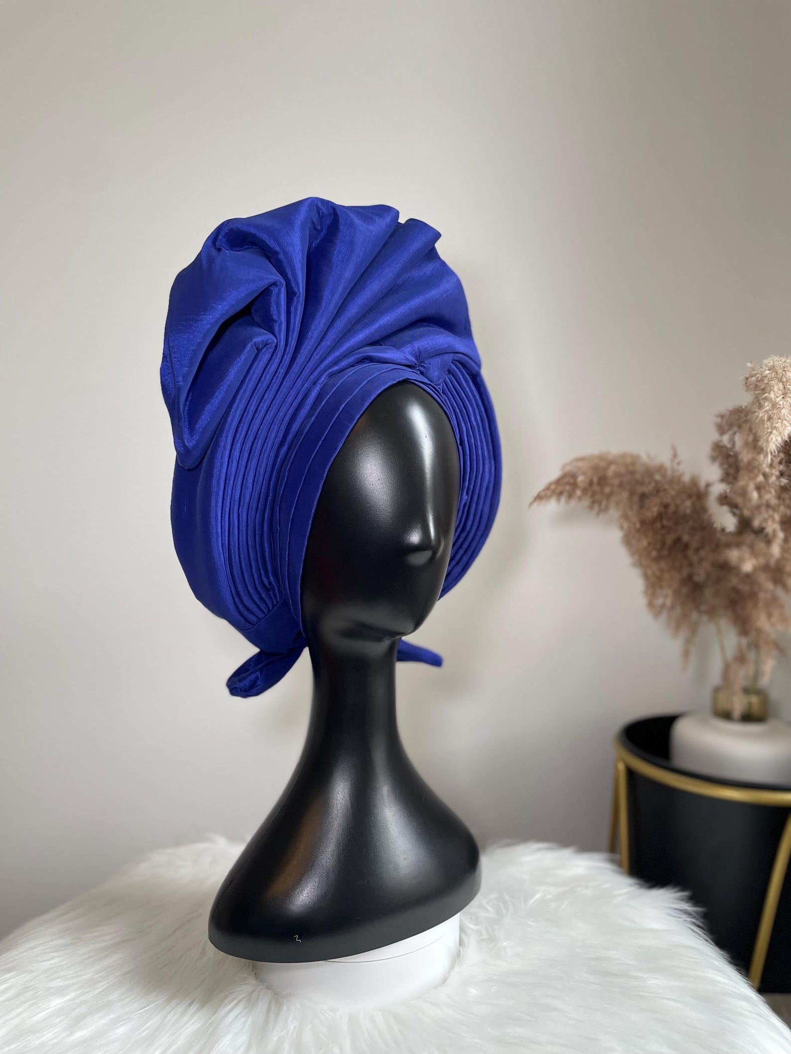 Royal Blue Autogele/ Turban/ Cap/ Gele / Head Wrap / Cap / African ...