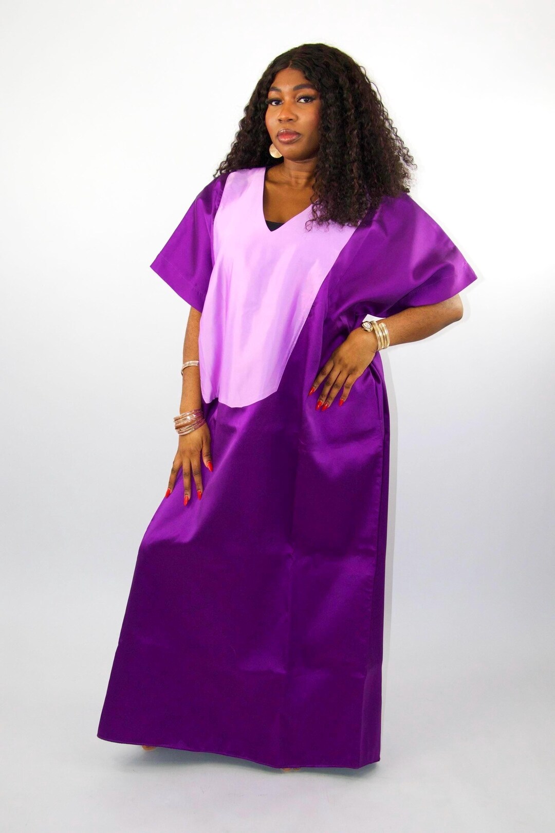 Purple Mikado Agbada Maxi Dress: African Kaftan Bubu Gown - Etsy