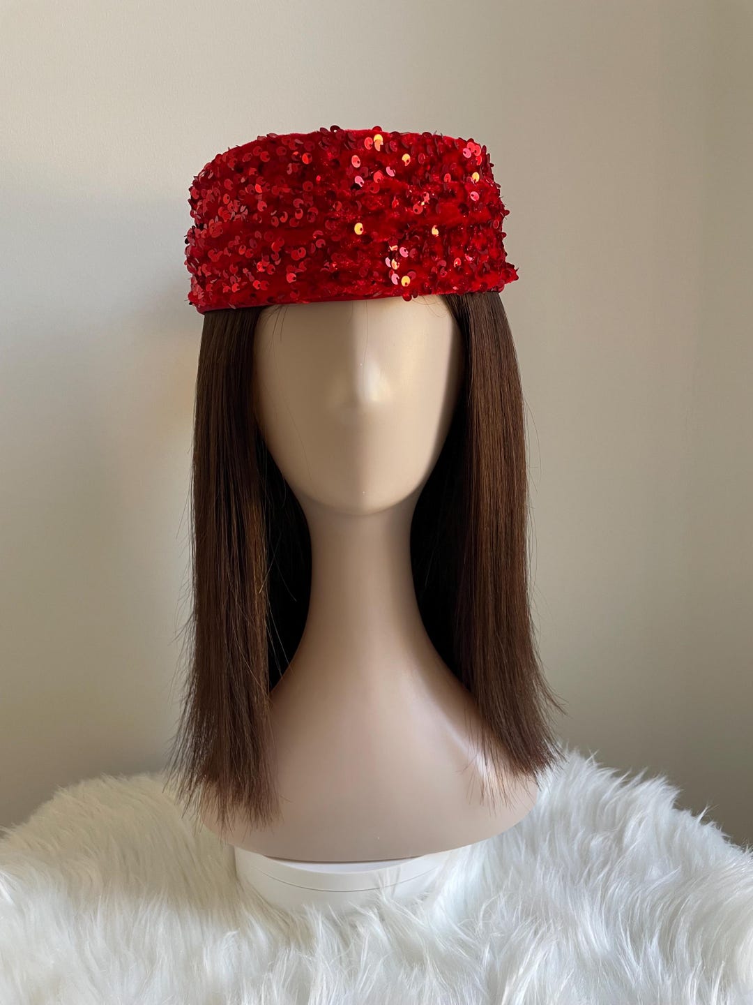 Red Sequin Zara Turban/ Cap / Head Wrap / African Fashion / Vacation ...