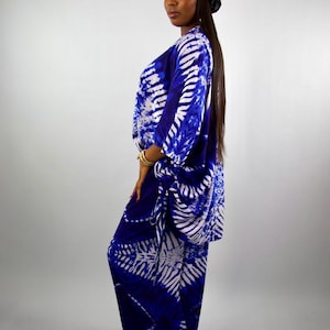 Blue Two Piece Adire Set With Side Drawstring| African Fashion ...
