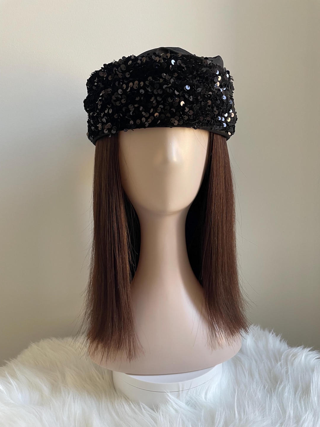 Black Sequin Zara Style Turban/ Cap / Head Wrap / Headband / African ...