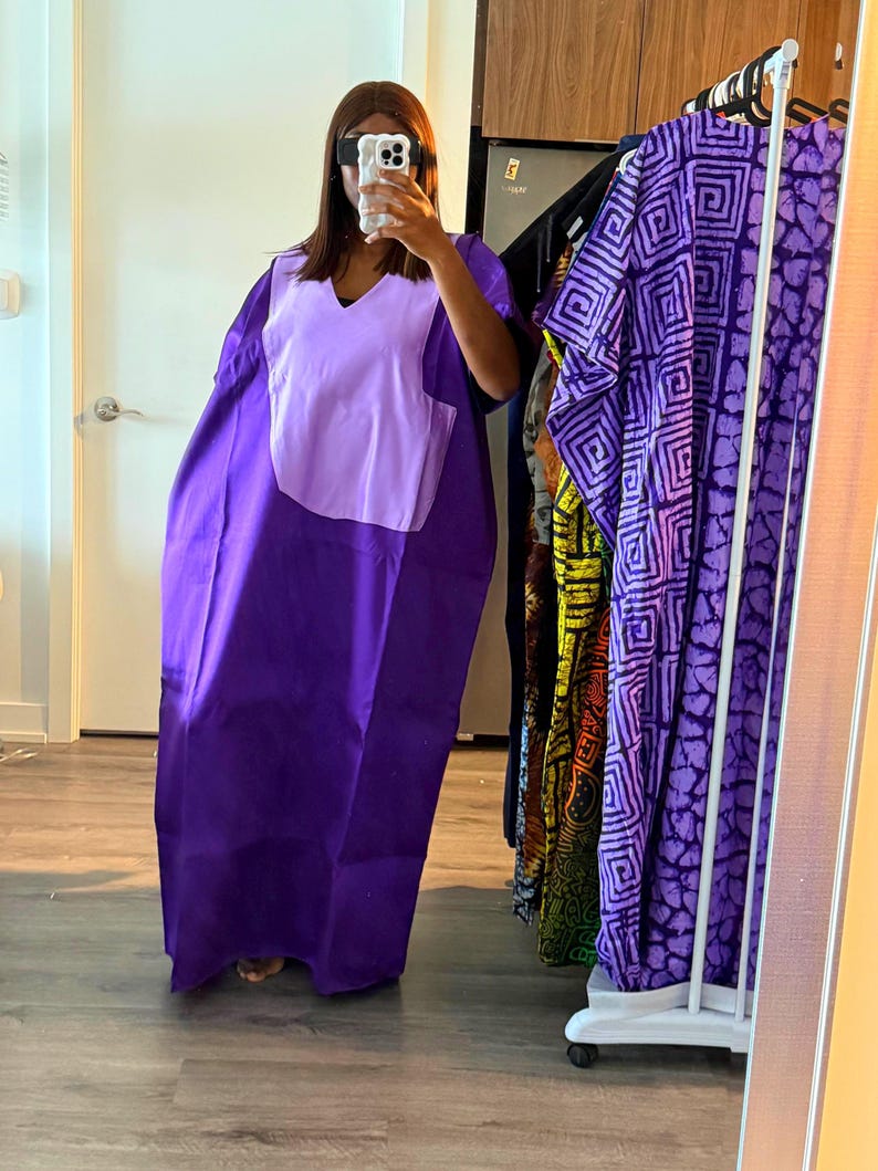 Purple Mikado Agbada Maxi Dress: African Kaftan Bubu Gown - Etsy