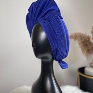 Royal Blue Autogele/ Turban/ Cap/ Gele / Head Wrap / Cap / African ...