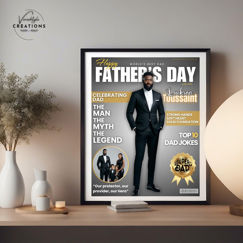 Editable Father’s Day Magazine Cover Templates, Printable Gift, Father ...