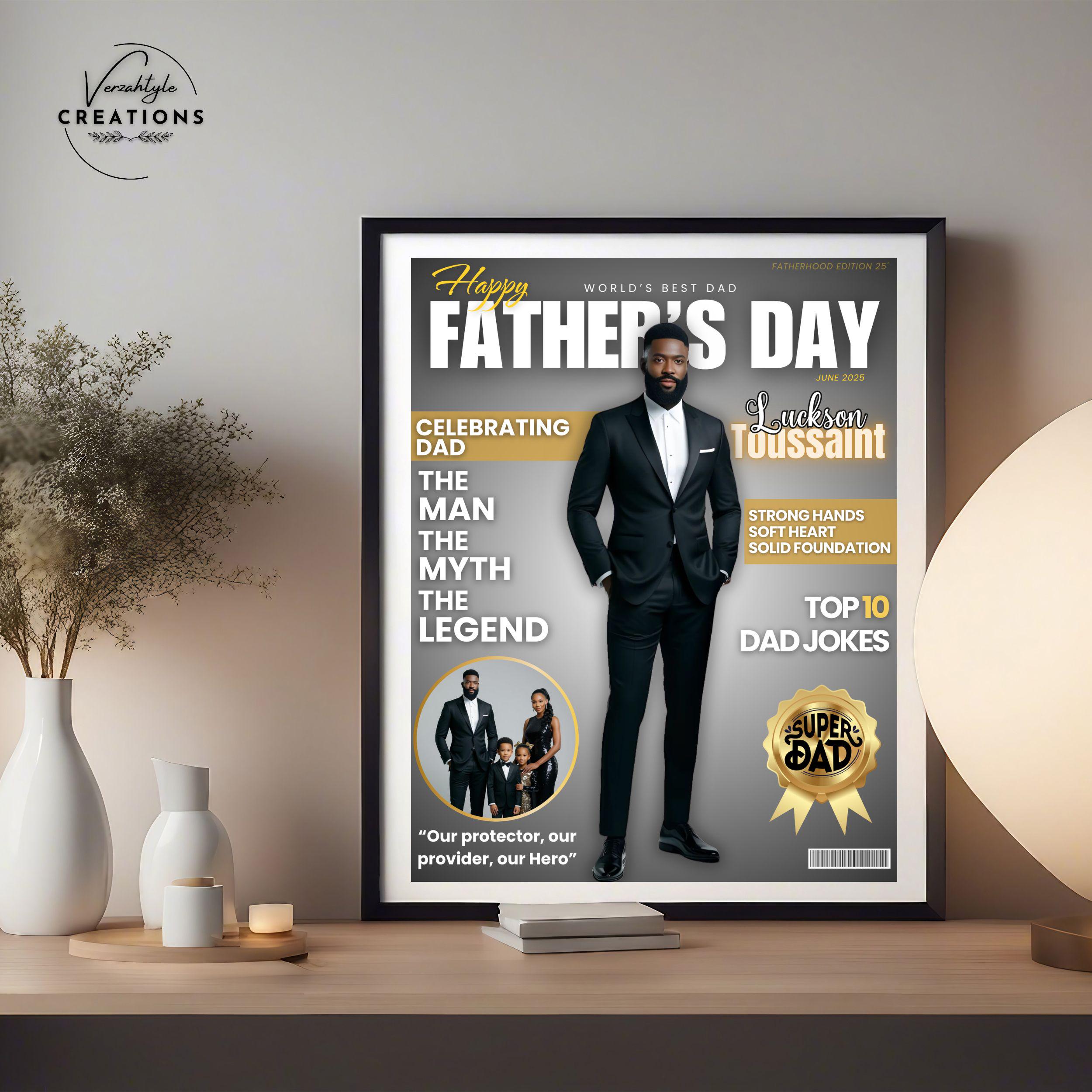 Editable Father’s Day Magazine Cover Templates, Printable Gift, Father ...