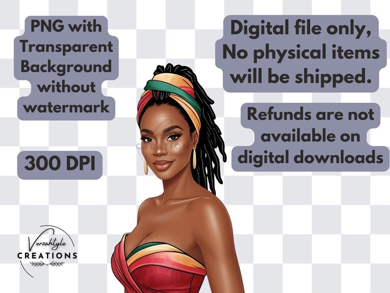 Black Women Clip Art PNG, Black History Month Clipart, Afrocentric PNG, Melanin, African ...