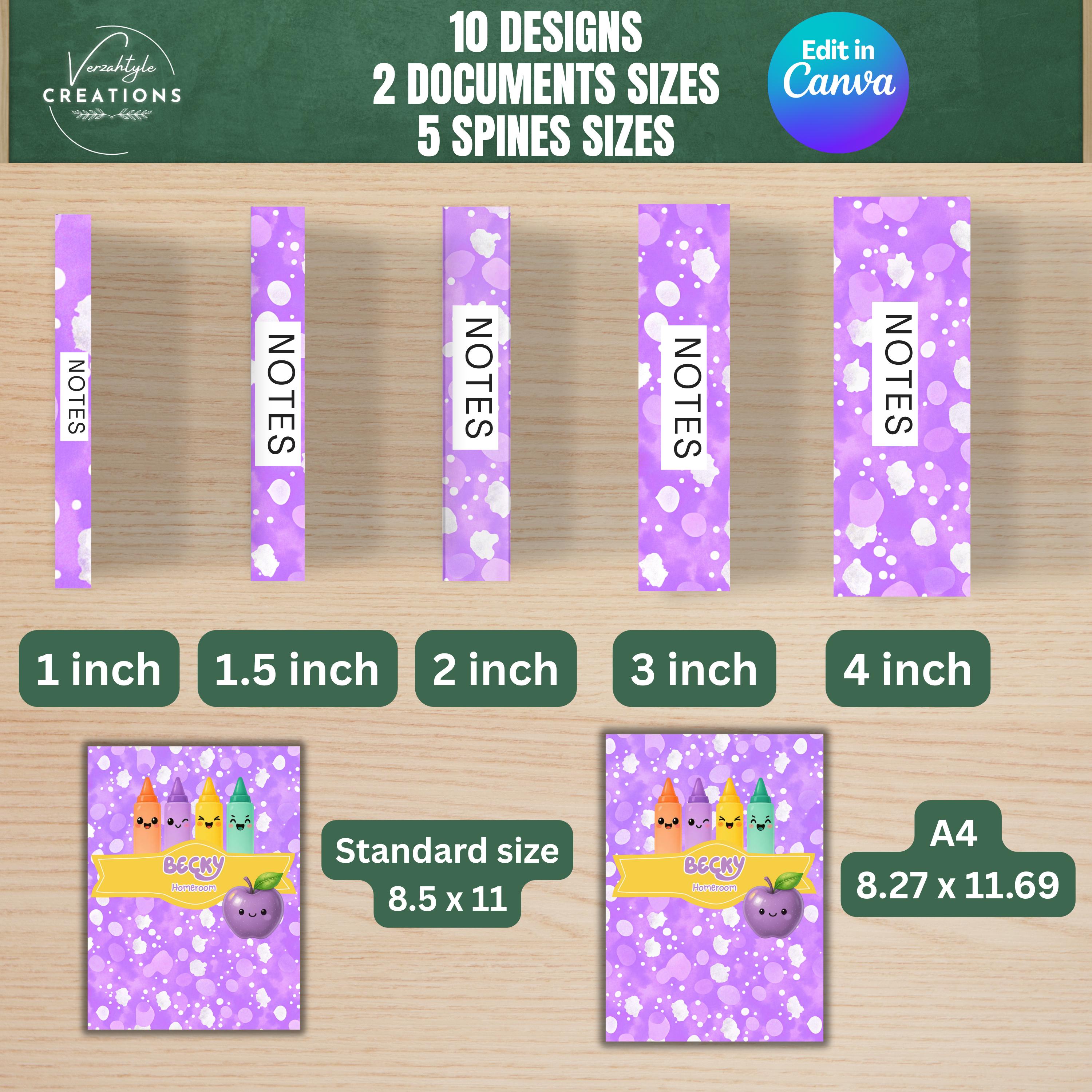 Editable Composition Notebook Binder Covers & Spines: Back to School ...