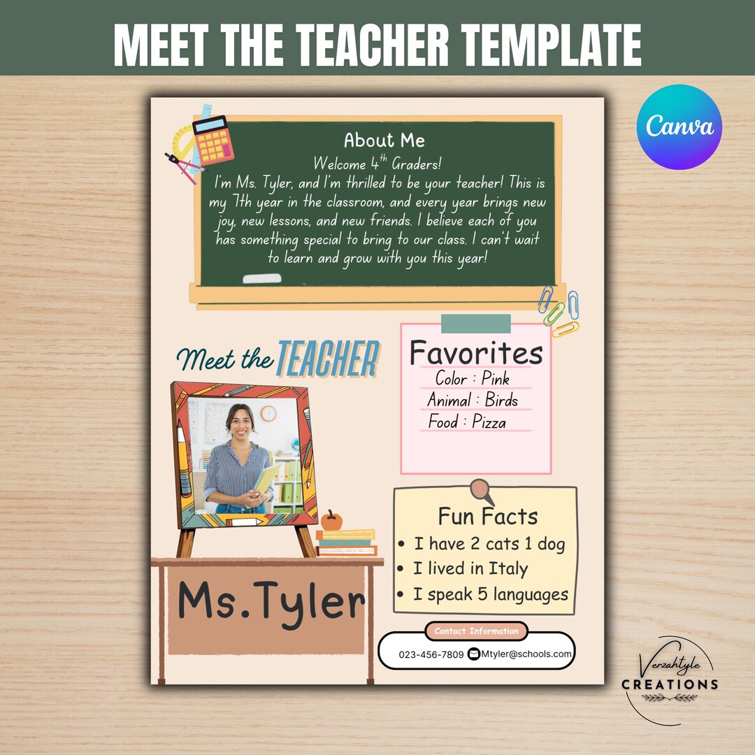 Meet the Teacher Classroom Template, Printable, Back to School, Teacher ...