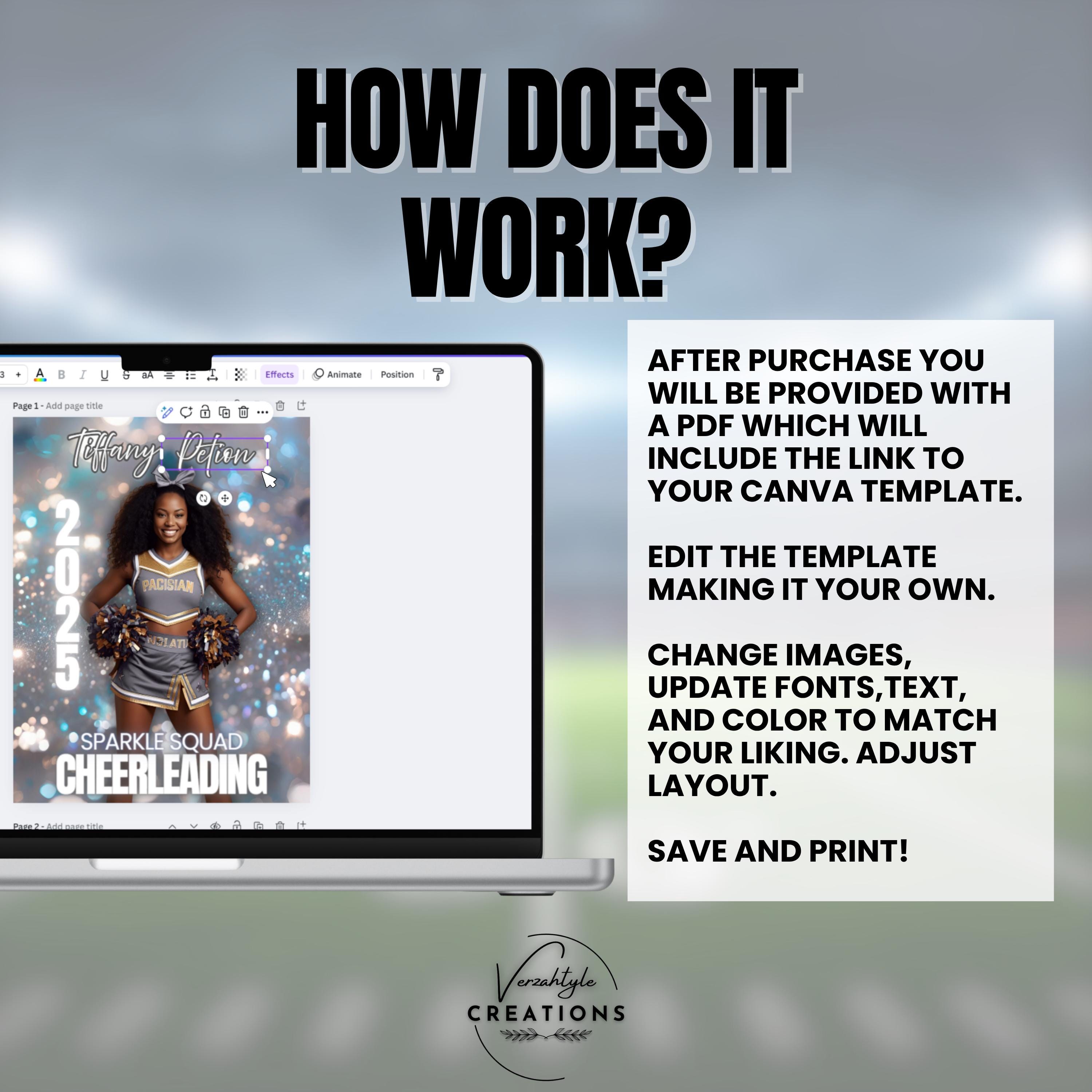 25 Cheerleading Poster Templates: Editable Canva Banner Digital ...