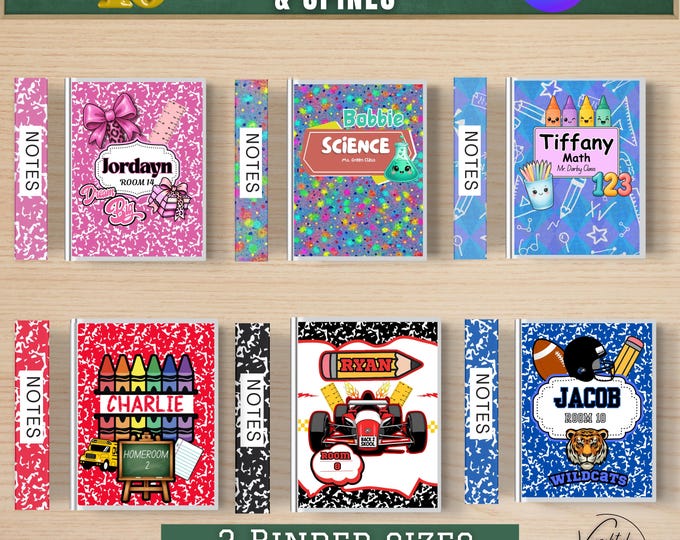 Editable Composition Notebook Binder Covers & Spines: Back to School ...