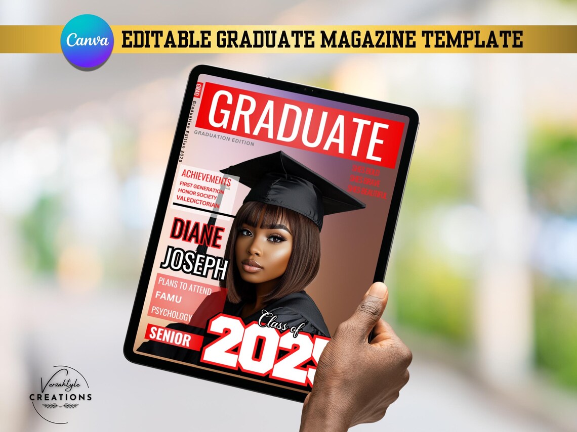 Graduation Magazine Cover Template: Class of 2025, Editable Canva ...
