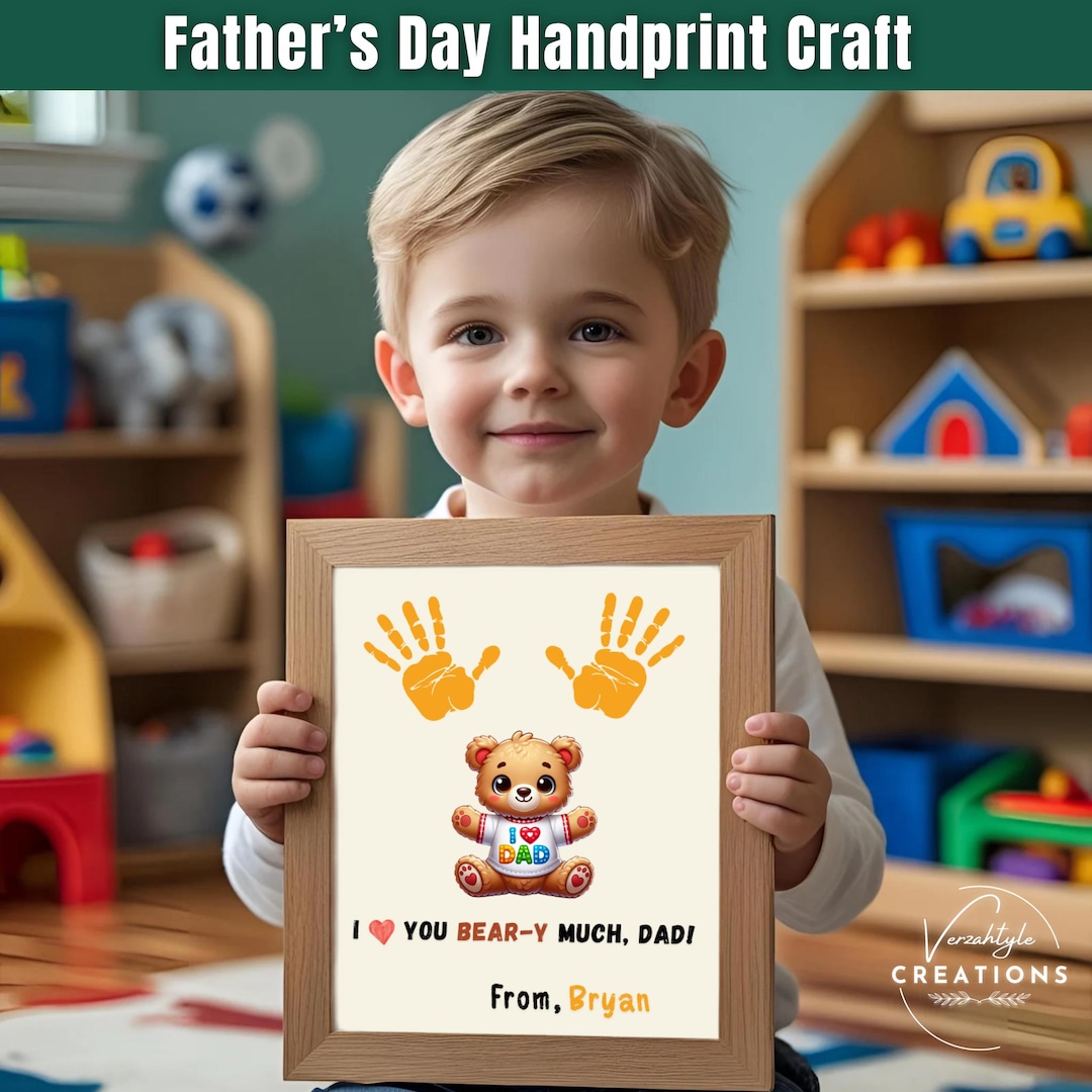 Father's Day Handprint Printable, Kids Craft for Dad, Fathers Day Wall ...