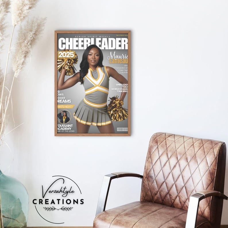 Editable Graduation Cheer Magazine Cover, Class of 2025, Senior ...