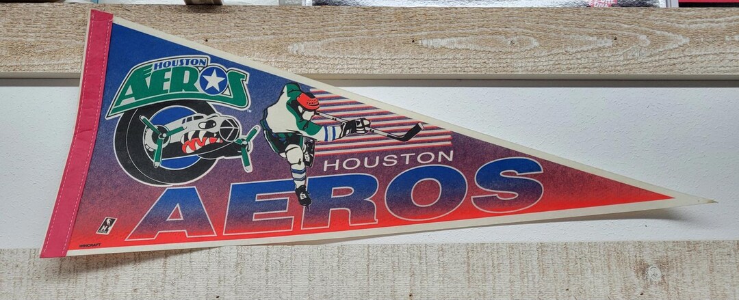 Vintage Houston Aeros Hockey Pennant - Etsy