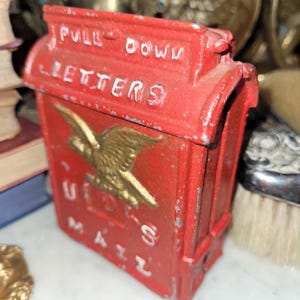 1930's Red Mailbox Bank - Pull Down Letters Design - Etsy