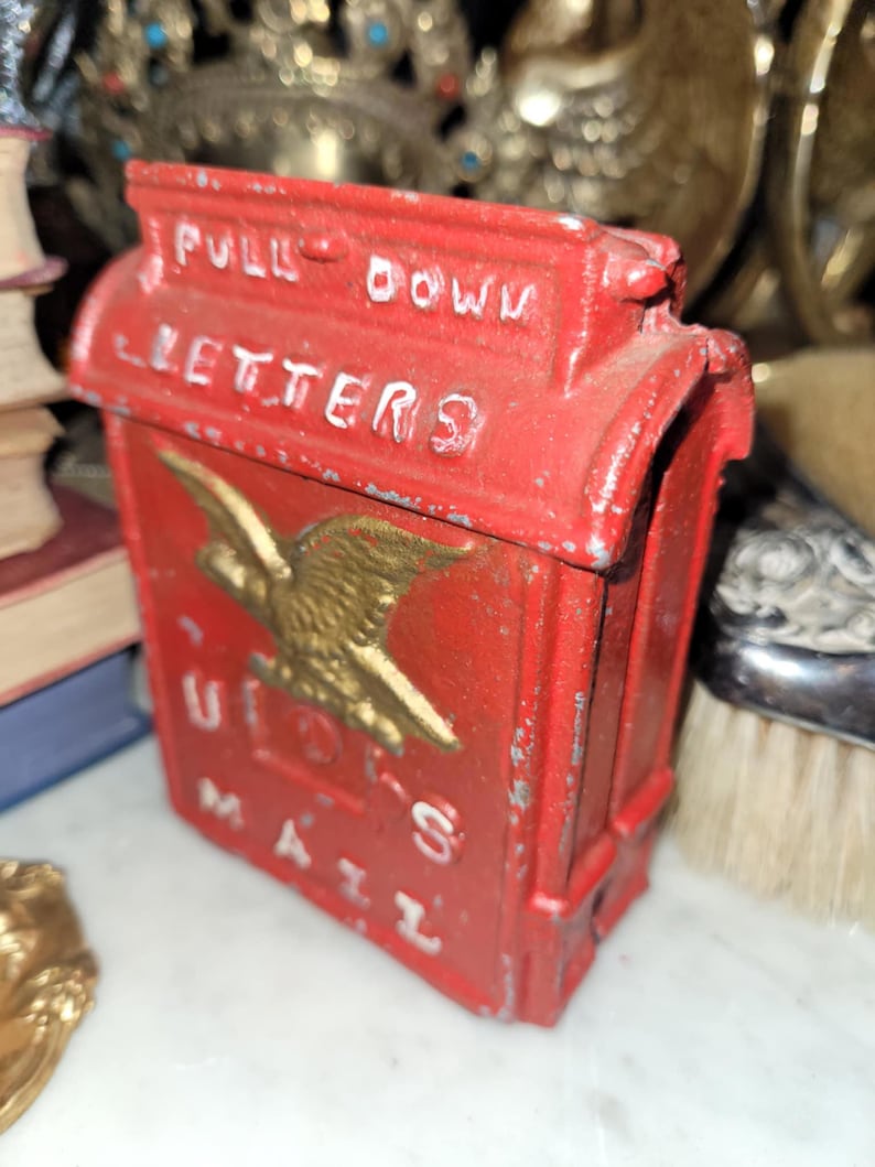 1930's Red Mailbox Bank - Pull Down Letters Design - Etsy