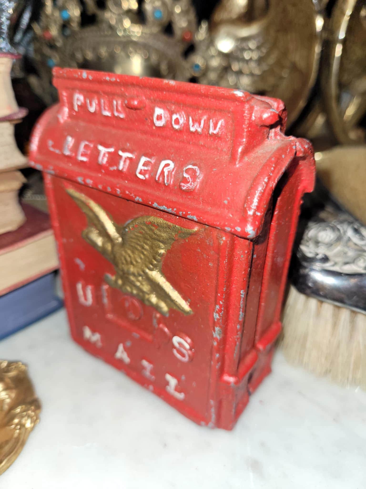 1930's Red Mailbox Bank - Pull Down Letters Design - Etsy
