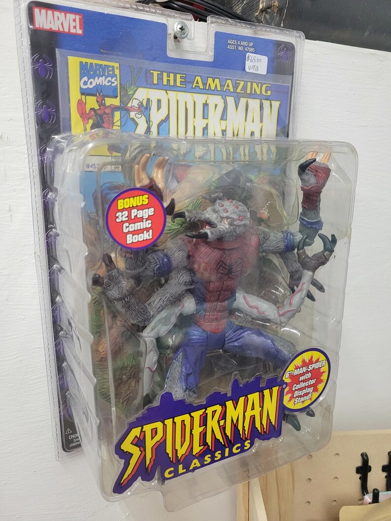Marvel Spider-man Classics Man-spider Action Figure With Comic Book - Etsy