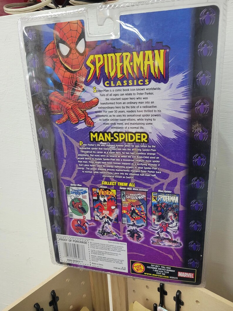 Marvel Spider-man Classics Man-spider Action Figure With Comic Book - Etsy