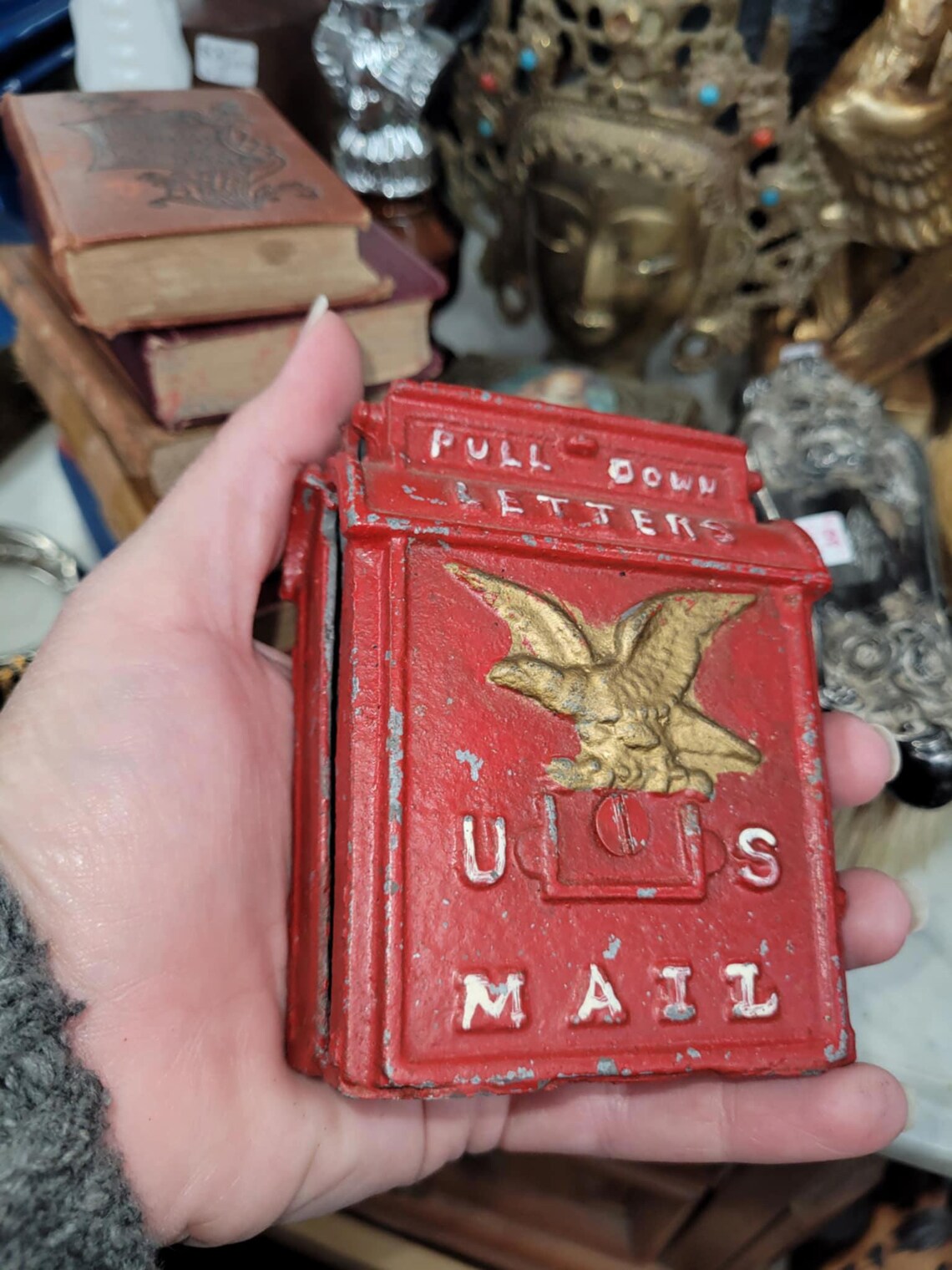 1930's Red Mailbox Bank - Pull Down Letters Design - Etsy