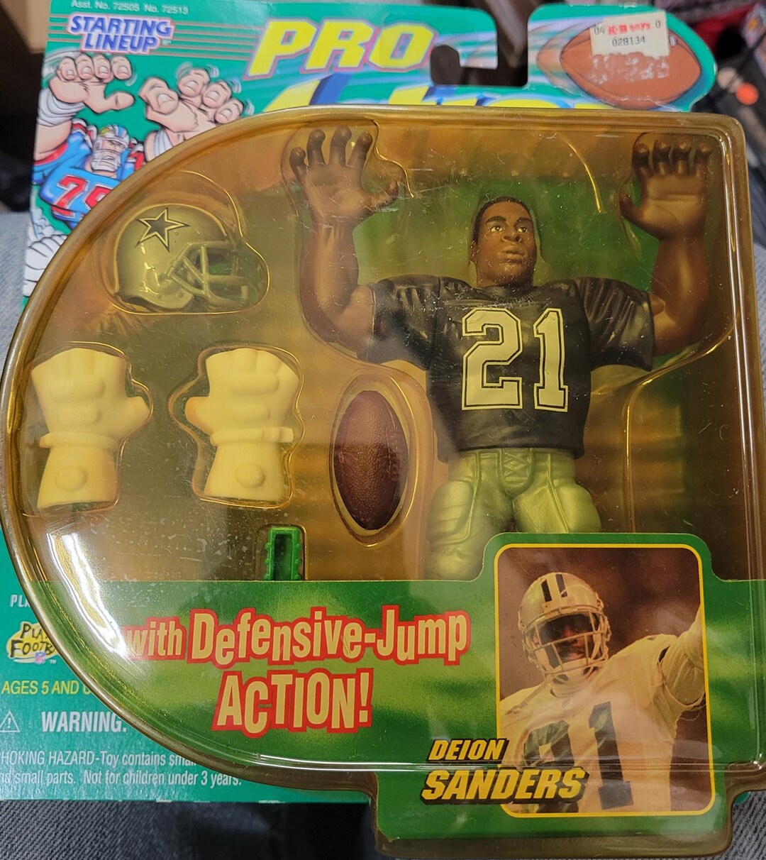 1999 Pro Action Football Deion Sanders Figure With Defensive Jump ...